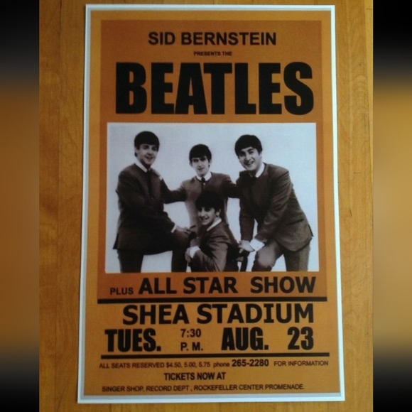 Art | Beatles Concert Poster All Star Show With Sid Bernstein Shea ...